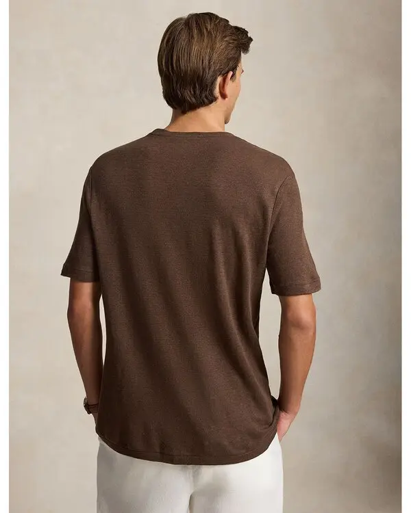 Polo Ralph Lauren Standard Fit Linen Mesh T-shirt - Nutmeg Brown