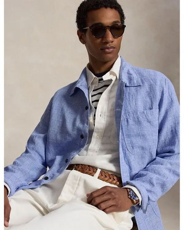 Polo Ralph Lauren Plaid Linen Utility Overshirt