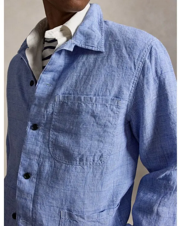 Polo Ralph Lauren Plaid Linen Utility Overshirt
