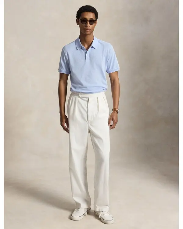 Polo Ralph Lauren Pointelle Jersey Polo Shirt - Blue