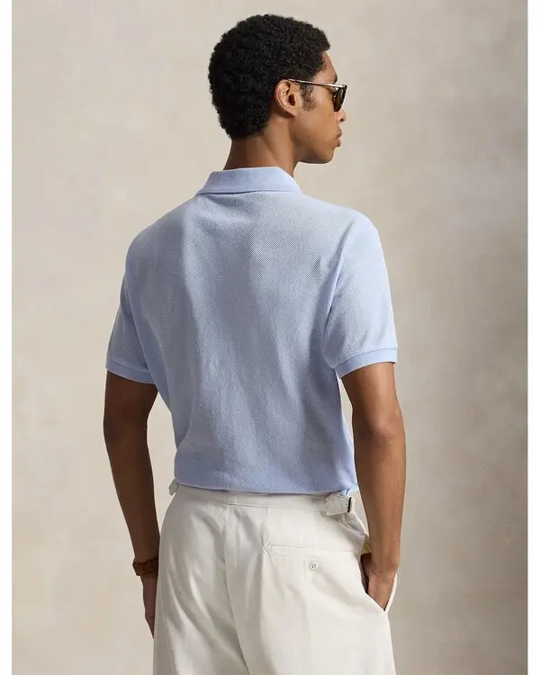 Polo Ralph Lauren Pointelle Jersey Polo Shirt - Blue