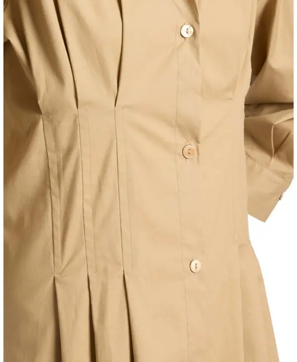 Santorelli Miley Midi Shirt Dress In Cotton Stretch - Chai