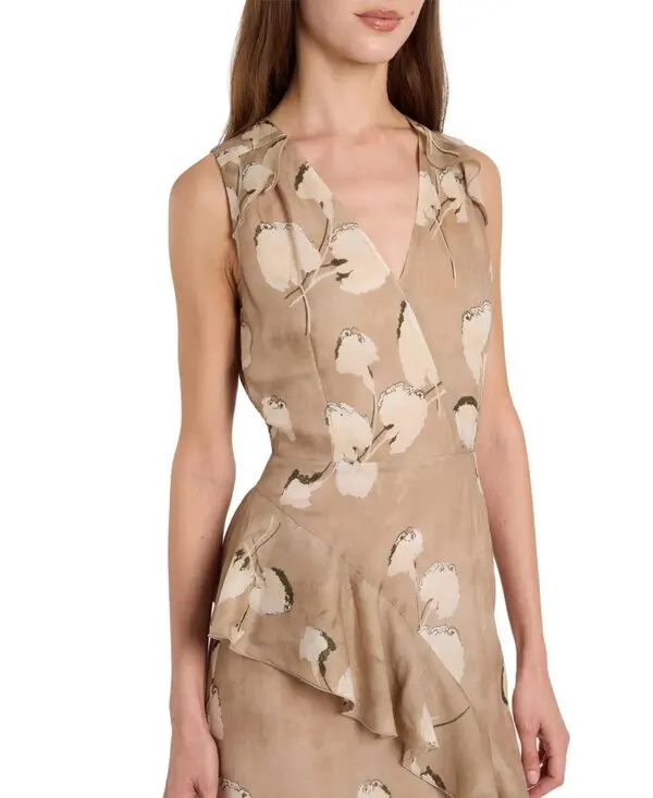 Santorelli Cona Midi Dress With Ruffle Panel