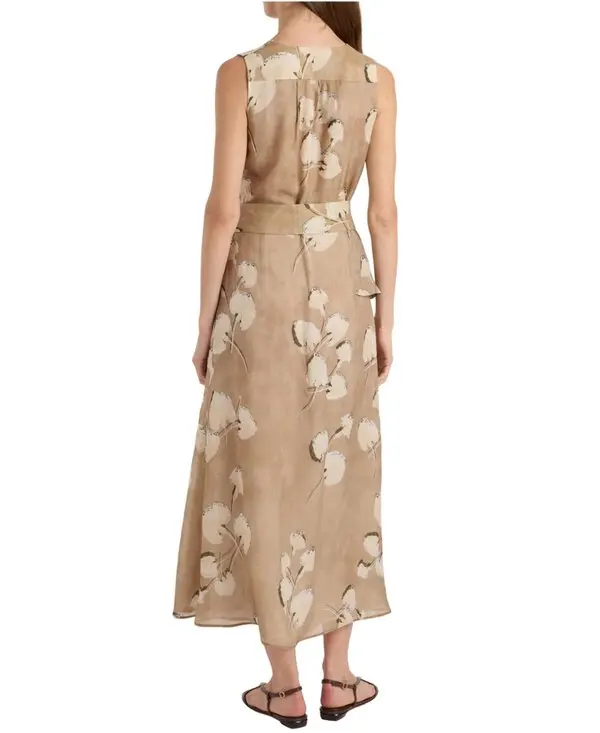 Santorelli Cona Midi Dress With Ruffle Panel