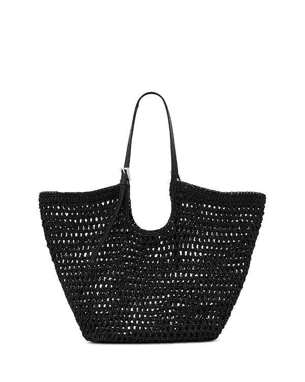 ALLSAINTS Ara Large East/west Cotton Knit Tote - Black