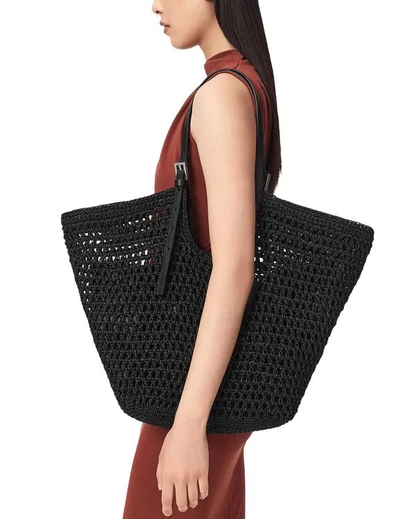 ALLSAINTS Ara Large East/west Cotton Knit Tote - Black