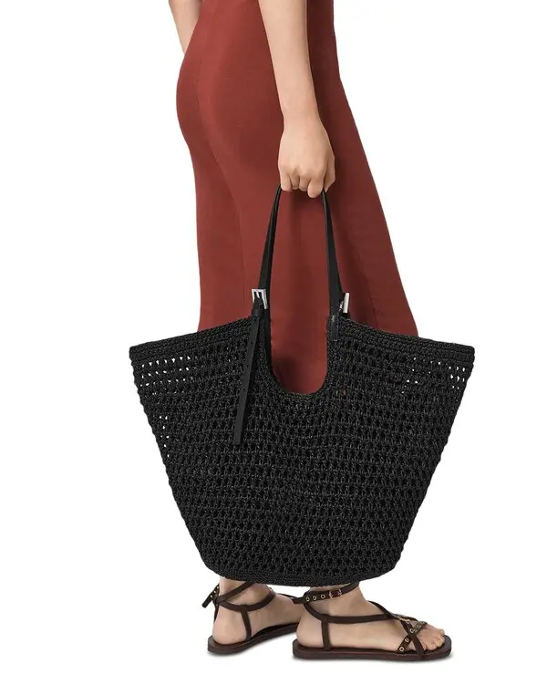 ALLSAINTS Ara Large East/west Cotton Knit Tote - Black