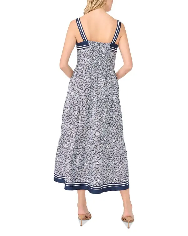 CECE DUPRAZ Square Neck Tiered Maxi Dress