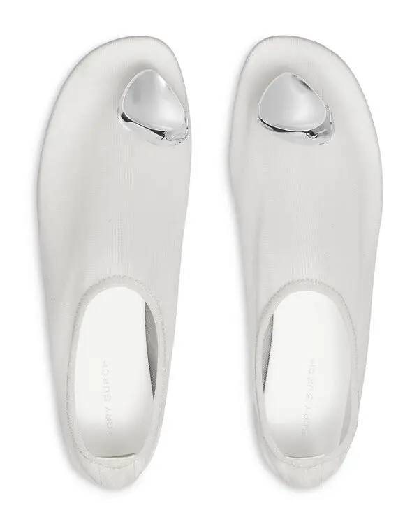 Tory Burch Patos Mesh Flats With Gold Tone Hardware - Clear/silver