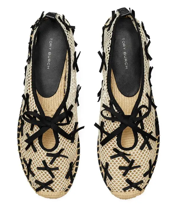 Tory Burch Woven Espadrilles With Bow Detailing