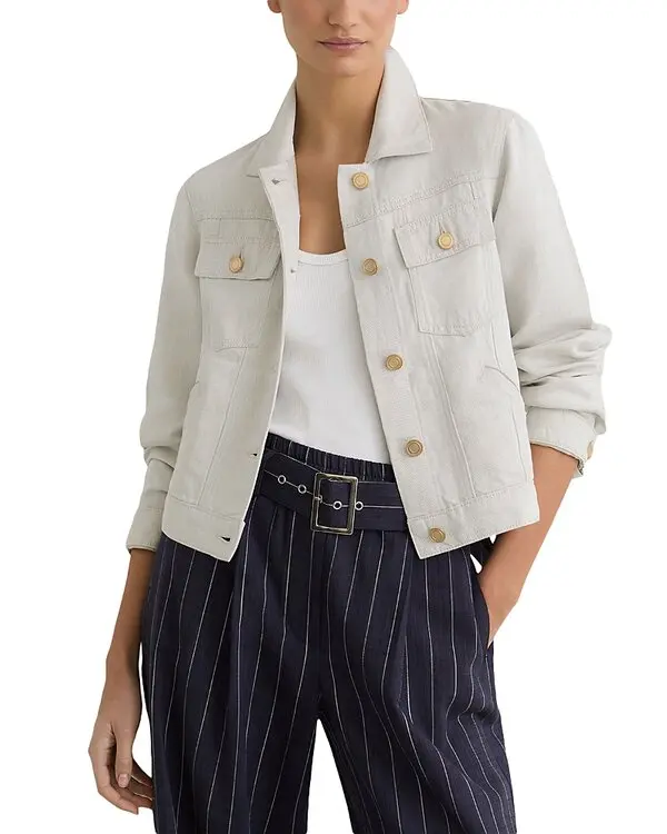 REISS Tencel & Linen Blend Jacket
