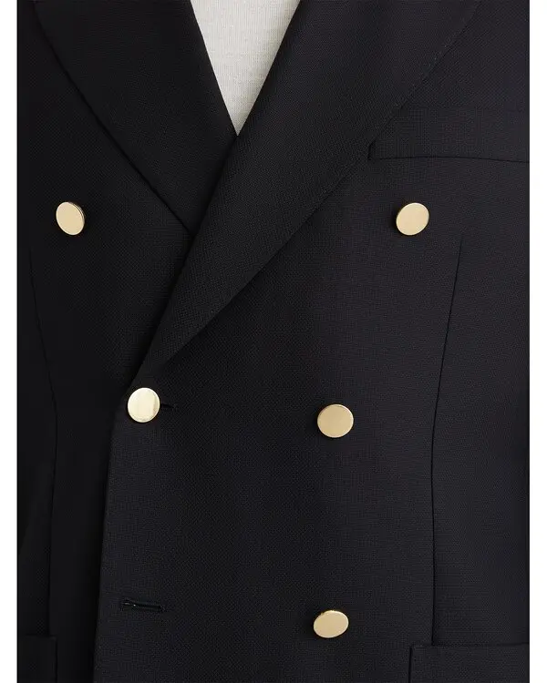 REISS Classic Fit Double Breasted Hopsack Blazer