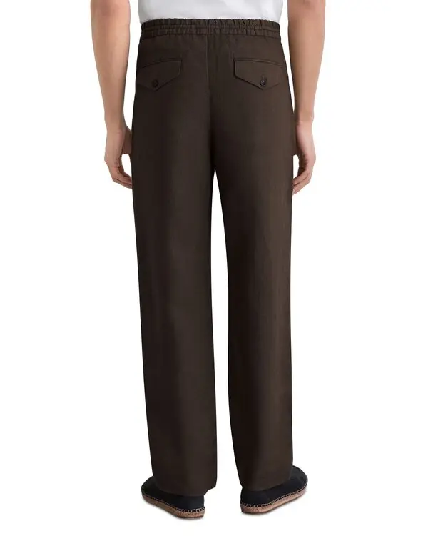 REISS Barges Regular Fit Linen Drawstring Trousers