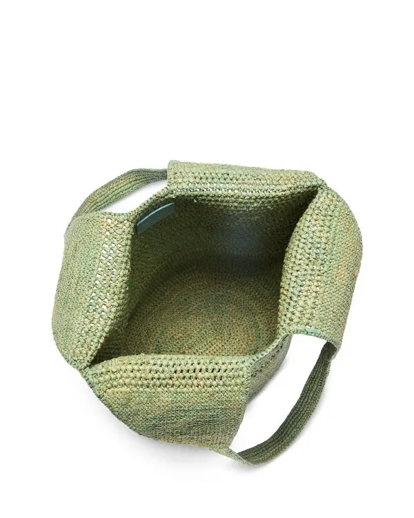 ANINE BING Leah Large Logo Crochet Hobo Bag - Green