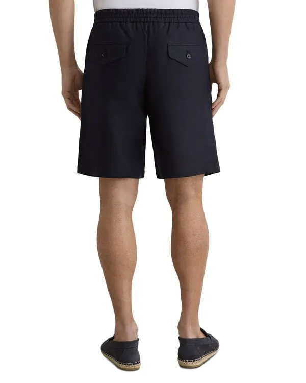 REISS Barges 9" Linen Shorts - Navy