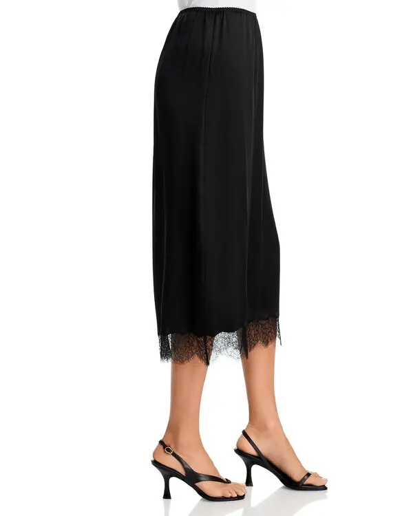 ANINE BING Shelby Lace-trimmed Silk Blend Skirt