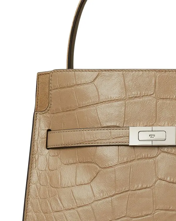 Tory Burch Lee Radziwill Small Embossed Leather Double Bag - Ginger Leaf