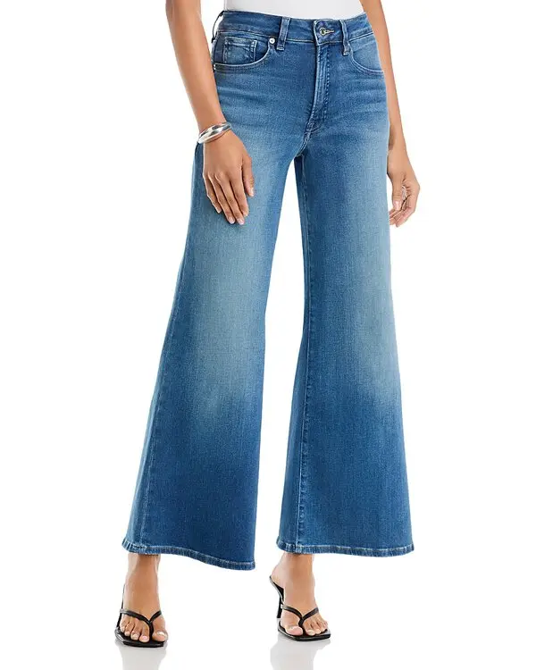 Good American Soft Tech Good Waist High Rise Palazzo Ankle Jeans