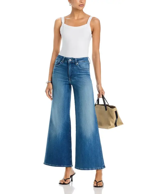 Good American Soft Tech Good Waist High Rise Palazzo Ankle Jeans
