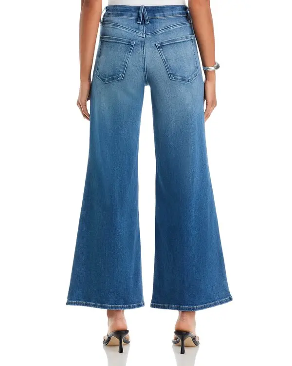 Good American Soft Tech Good Waist High Rise Palazzo Ankle Jeans