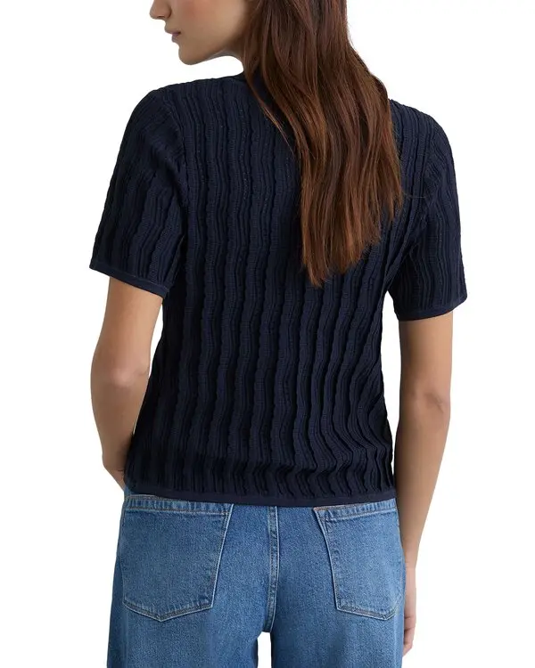 REISS Audrey Textured Knit Shirt