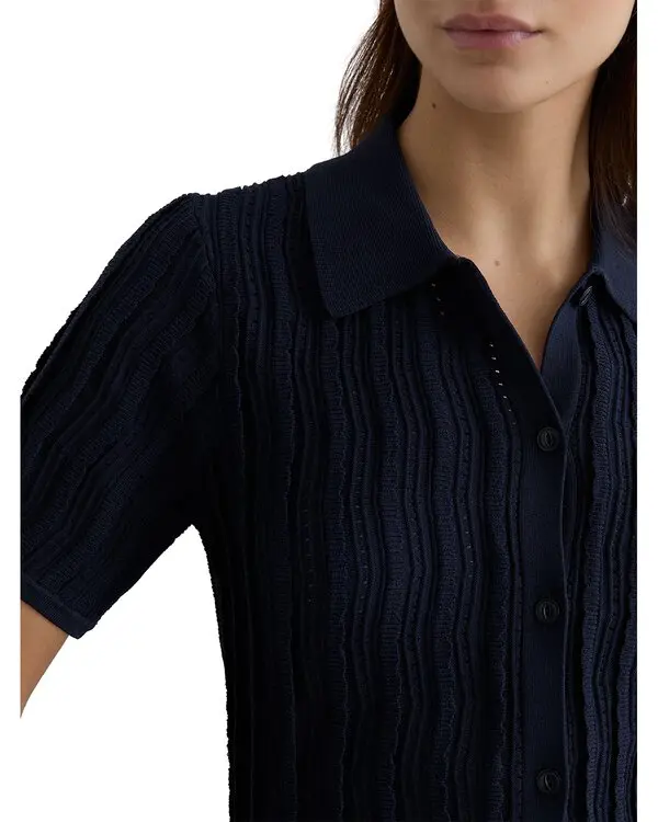REISS Audrey Textured Knit Shirt