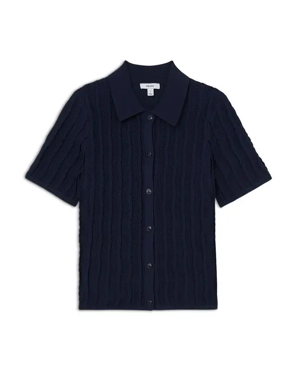 REISS Audrey Textured Knit Shirt