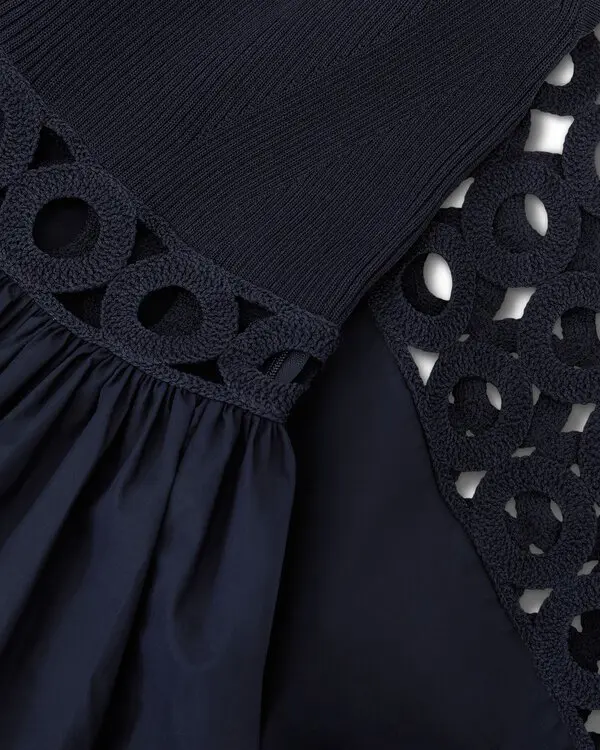 REISS Rita Woven Midi Dress With Cut-out Details - Navy