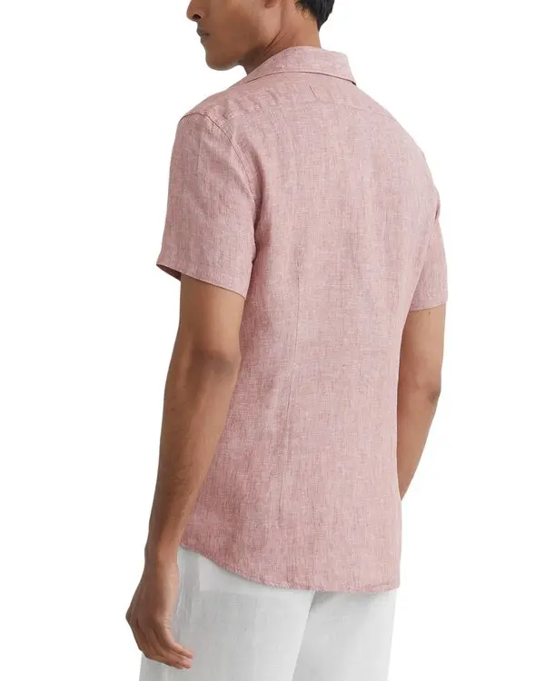REISS Holiday Linen Shirt - Raspberry