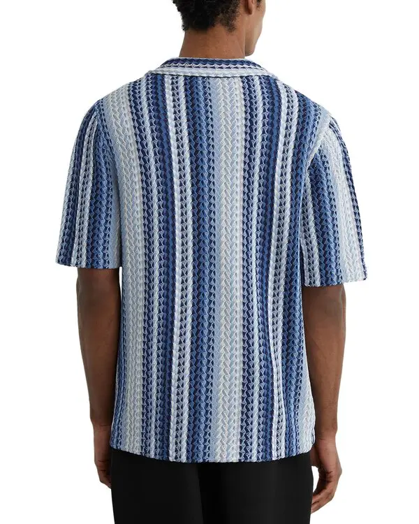 REISS Fleet Stripe Crochet Shirt