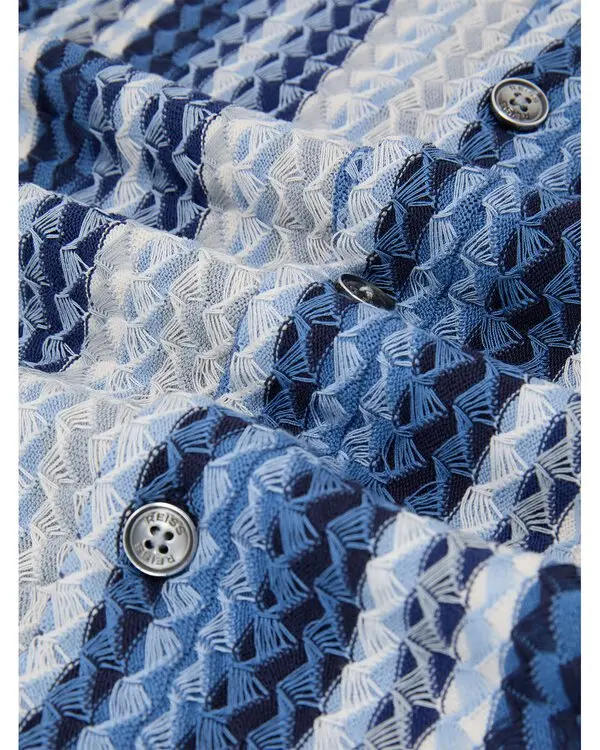 REISS Fleet Stripe Crochet Shirt
