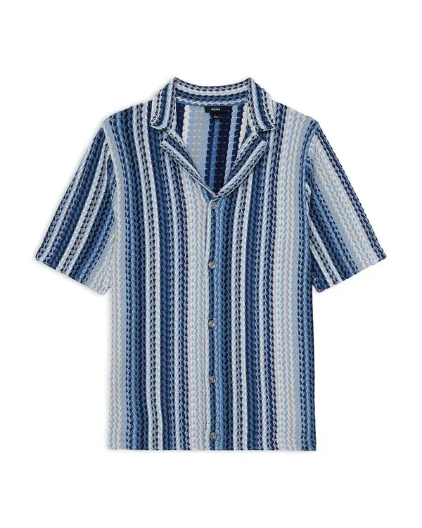 REISS Fleet Stripe Crochet Shirt