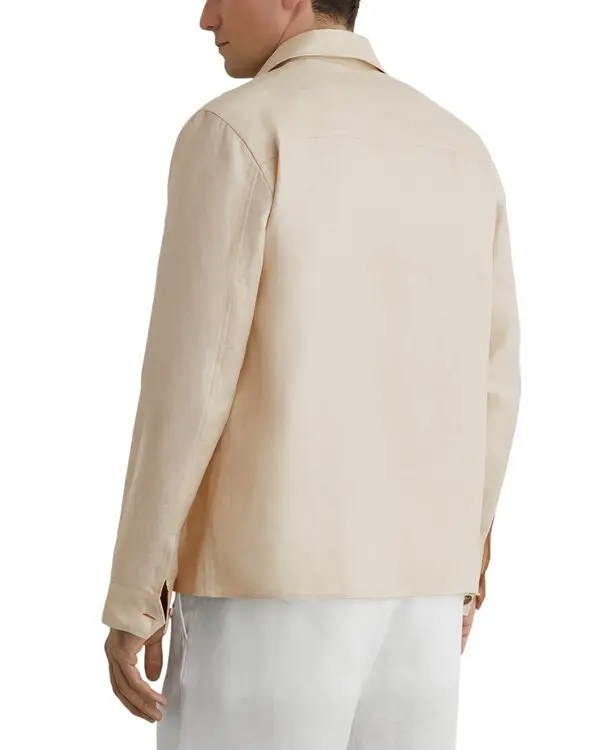 REISS Polasio Herringbone Stripe Shirt - Stone