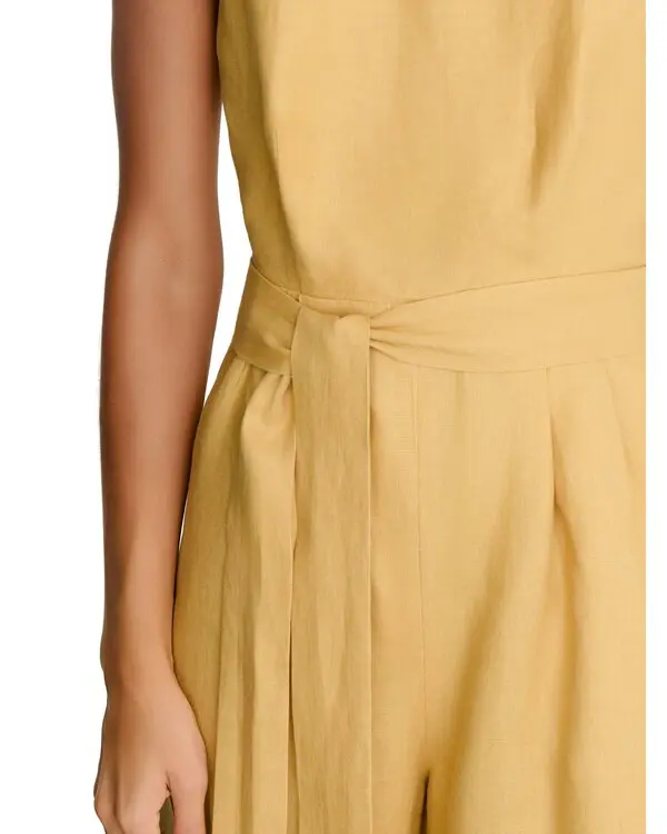 REISS Della Open Back Linen Jumpsuit