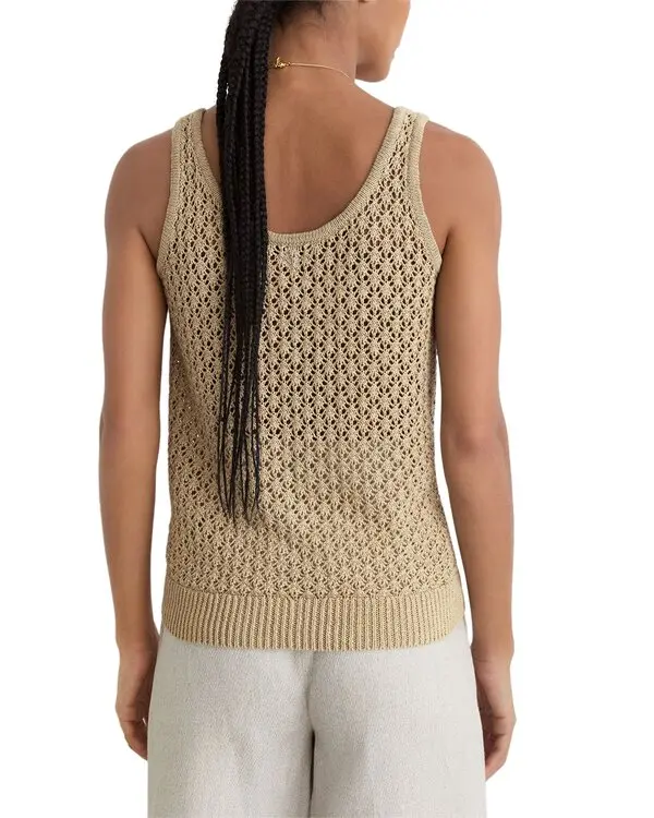REISS Colette Open Stitch Linen Vest