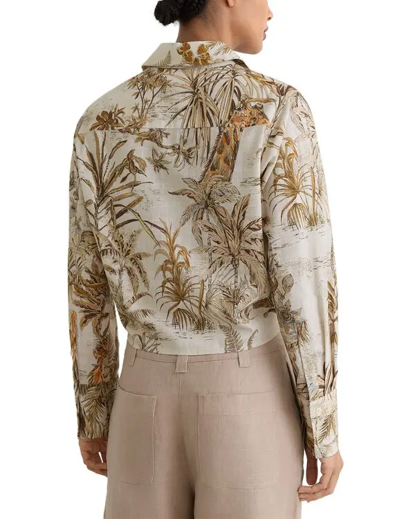 REISS Cece Printed Button Front Shirt