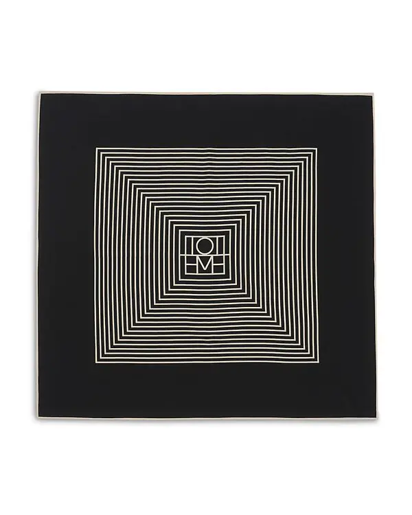 TOTEME Monogram Silk Scarf - Black
