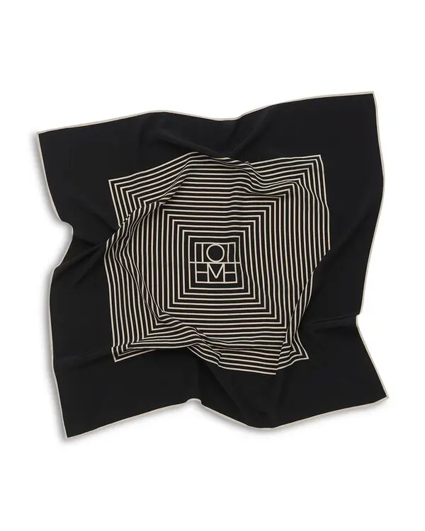 TOTEME Monogram Silk Scarf - Black