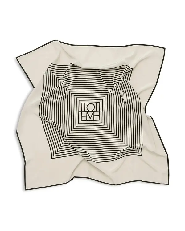 TOTEME Monogram Silk Scarf - Cream