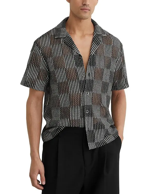 REISS Carlos Wave Checker Shirt