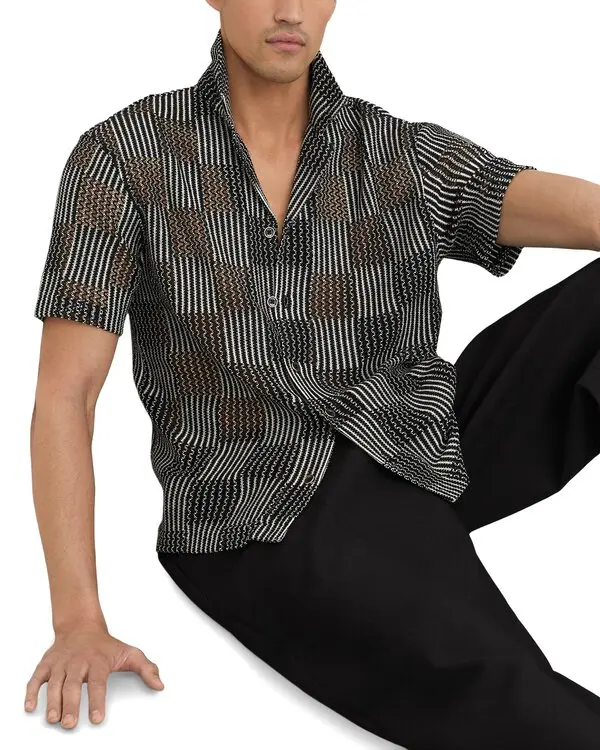REISS Carlos Wave Checker Shirt