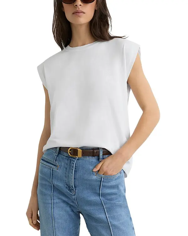 REISS Millie Cap Sleeve Tee