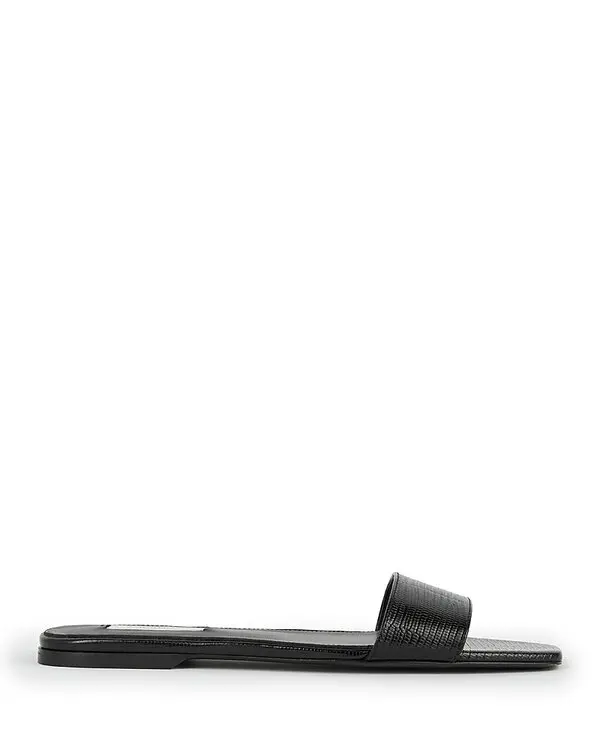 TOTEME Slim Lizard Embossed Slides - Black