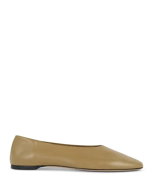 TOTEME Slip On Leather Ballet Flats - Desert