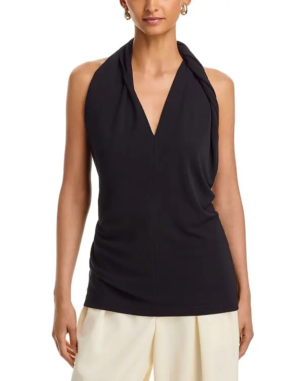 TOTEME Twisted Jersey Halter Top - Black