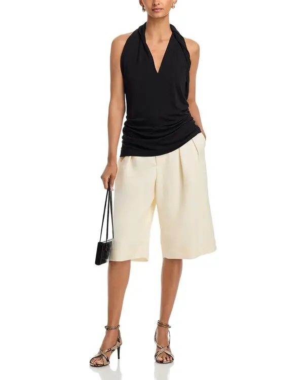 TOTEME Twisted Jersey Halter Top - Black