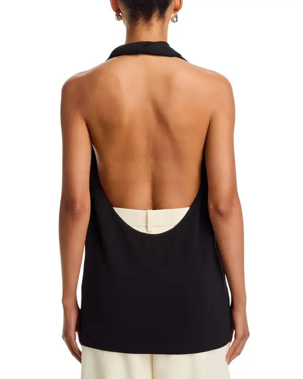 TOTEME Twisted Jersey Halter Top - Black