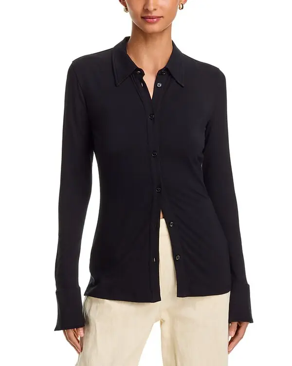 TOTEME Fitted Jersey Shirt - Black