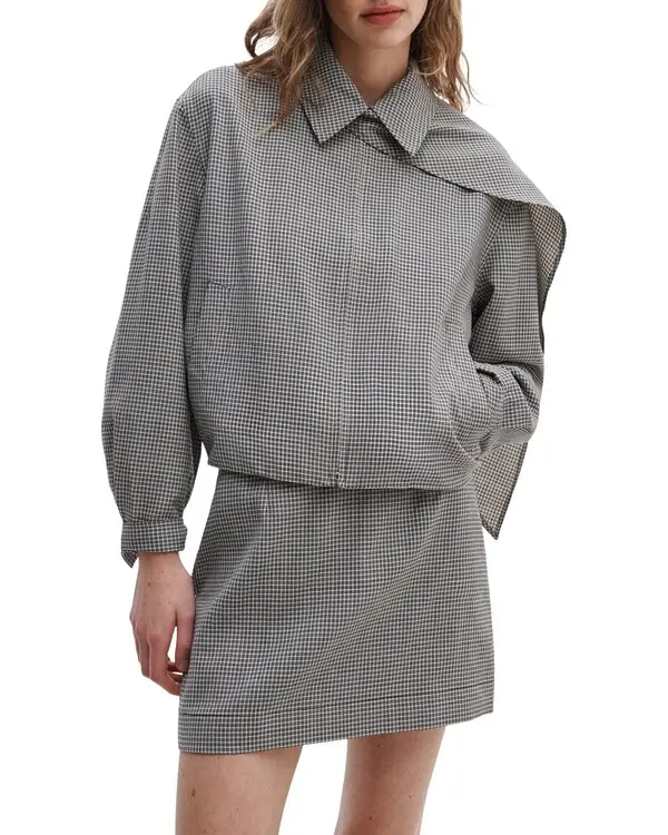 Rag & Bone Piper Plaid Wool Skirt - Black Plaid