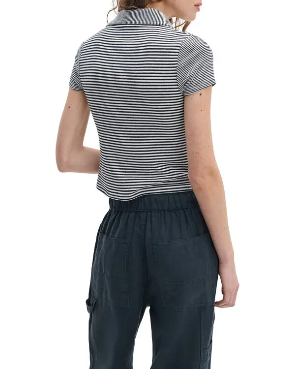 Rag & Bone Knit Button Stripe Tee